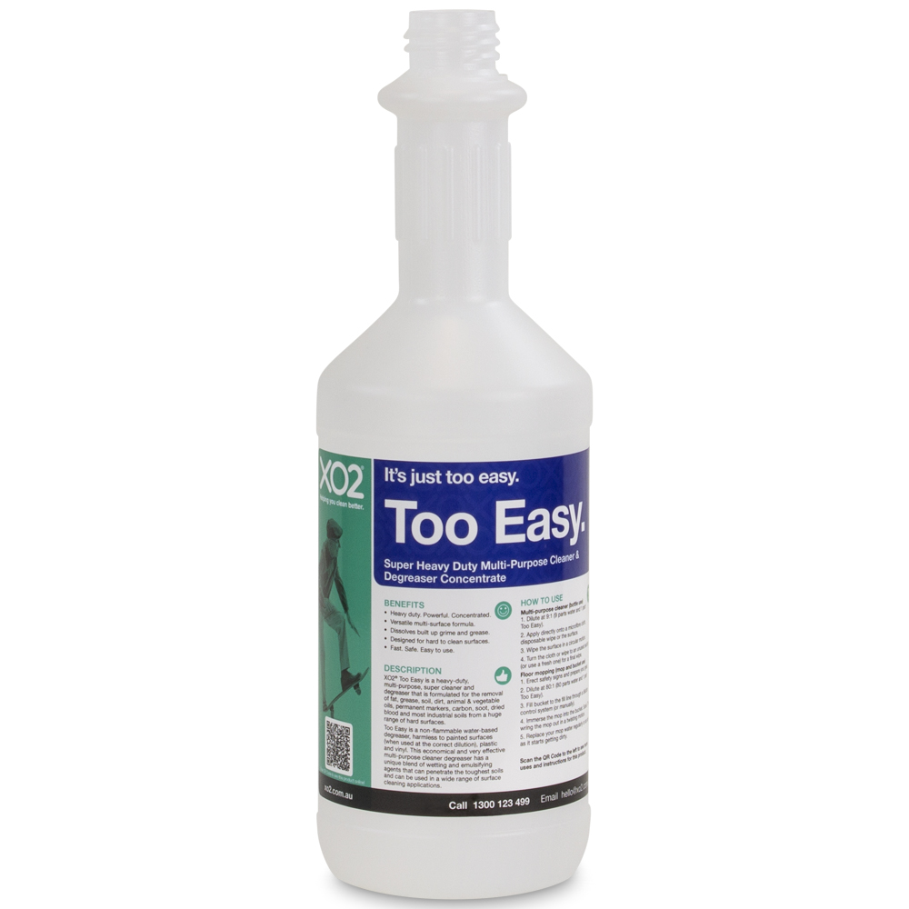 750ml XO2 Too Easy Labelled Empty Bottle - Refillable & Recyclable